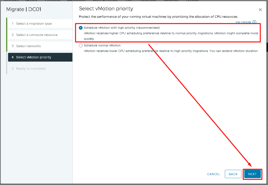 Configurer vMotion sous VMware vCenter Server - Blog de Omid AMERI
