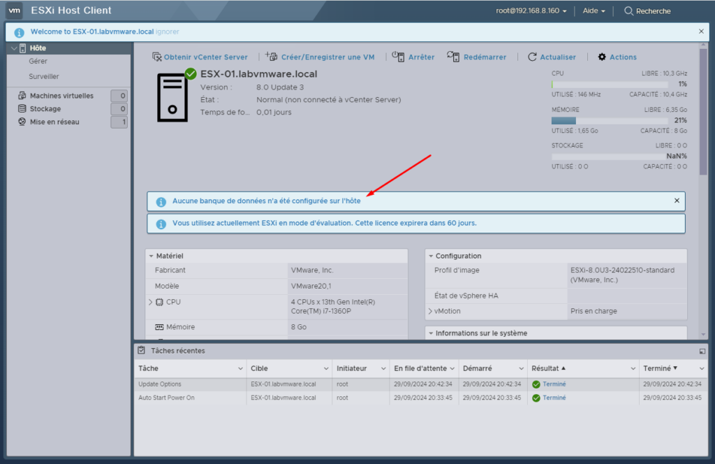 Installer et configurer un hyperviseur VMware ESXi 8 - Blog de Omid AMERI